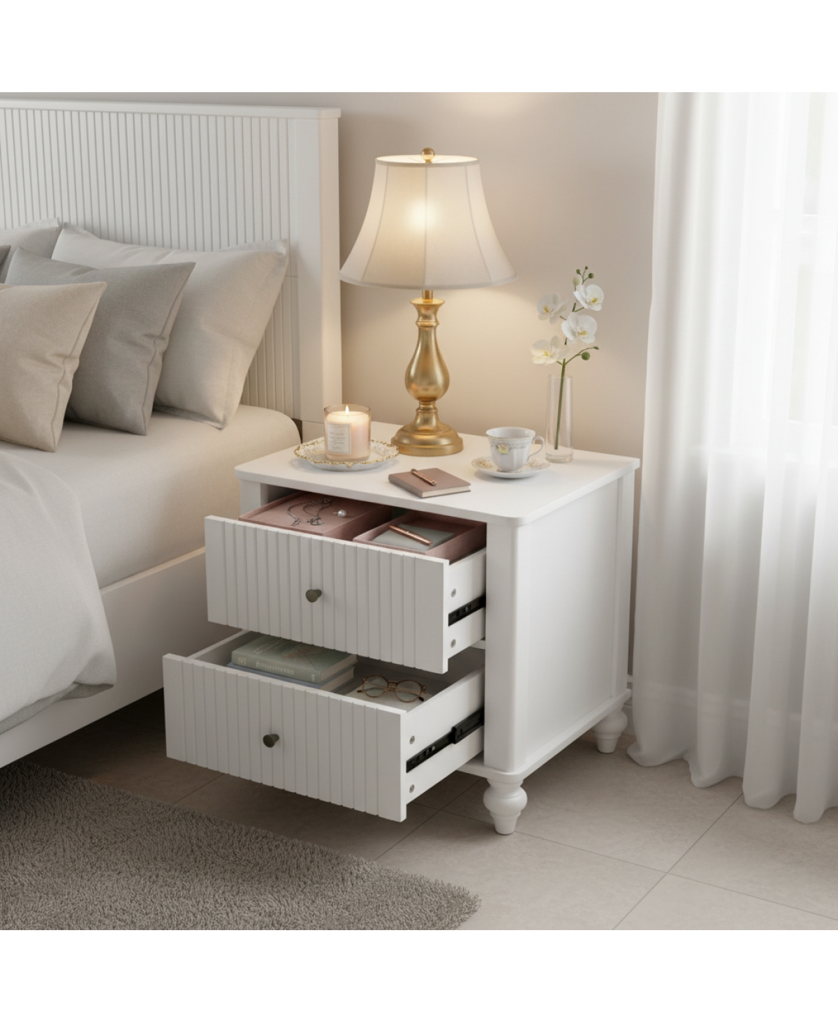 Click here for Streamdale Furniture 23 2-Drawer Wooden Nightstand... prices