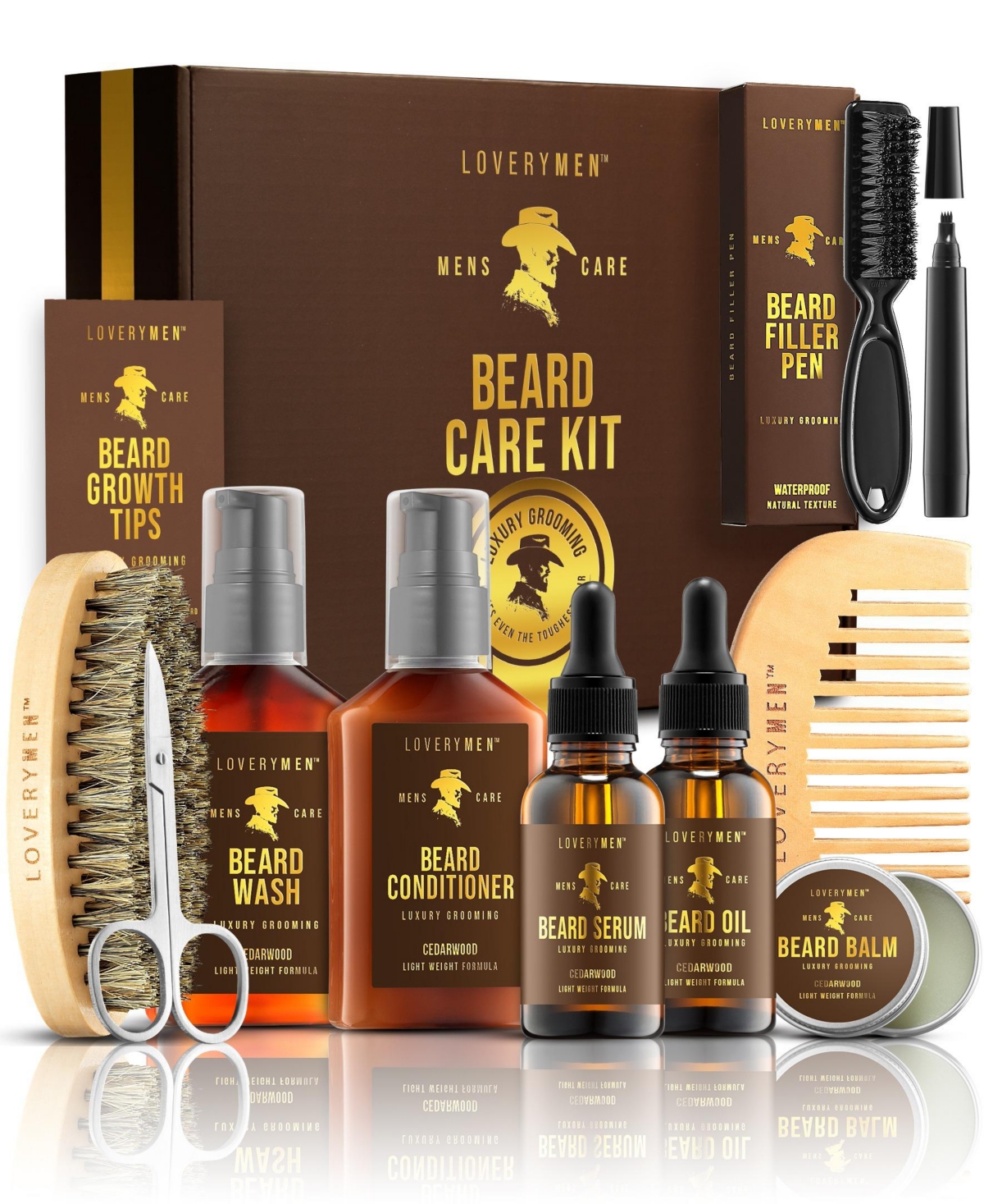 Click here for Lovery Men Beard Care Gift Set - Brown and Gold prices
