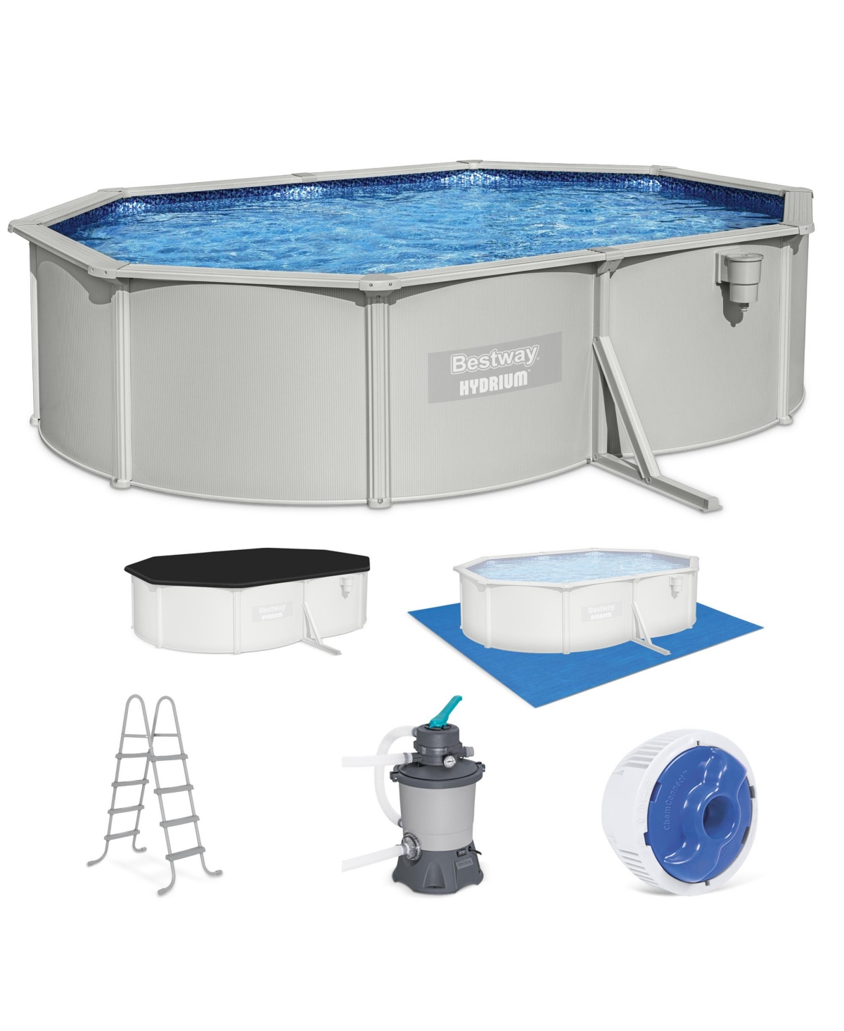 Click here for Bestway Hydrium 165 x 12 x 48 Steel Wall Oval Abov... prices