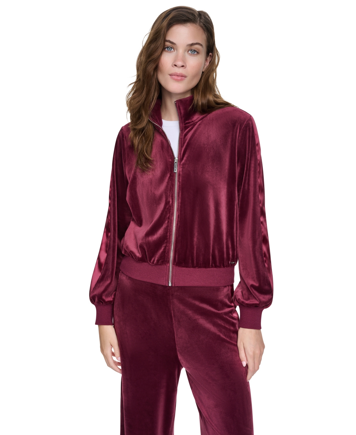 Click here for Dkny Jeans Petite Mock-Neck Zip-Front Jacket - Cla... prices
