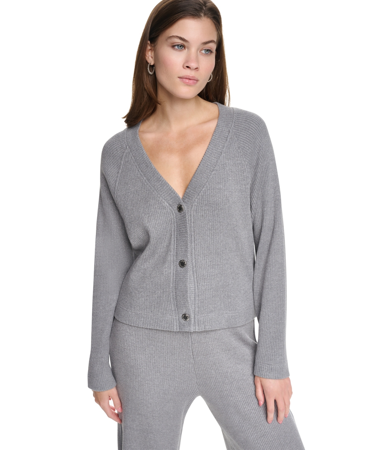 Click here for Dkny Jeans Petite Plush Rib Button-Front Cardigan... prices