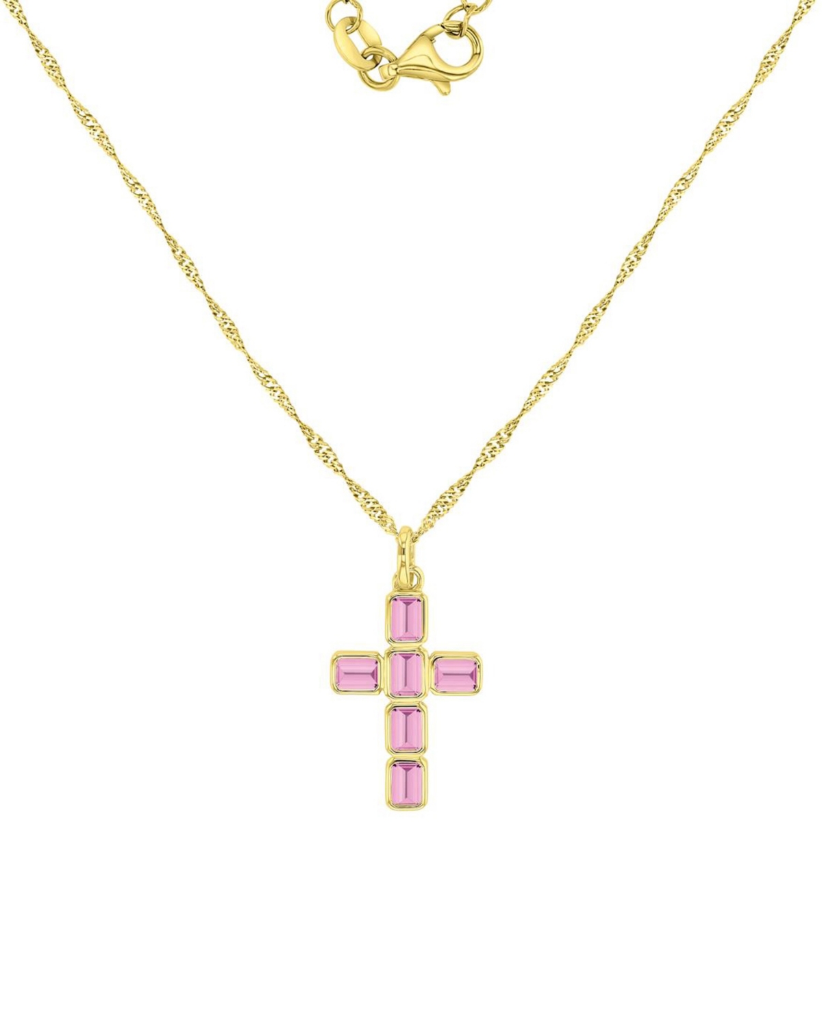 Click here for Macys 14k Gold-Plated Dark Pink Cross Pendant Neck... prices