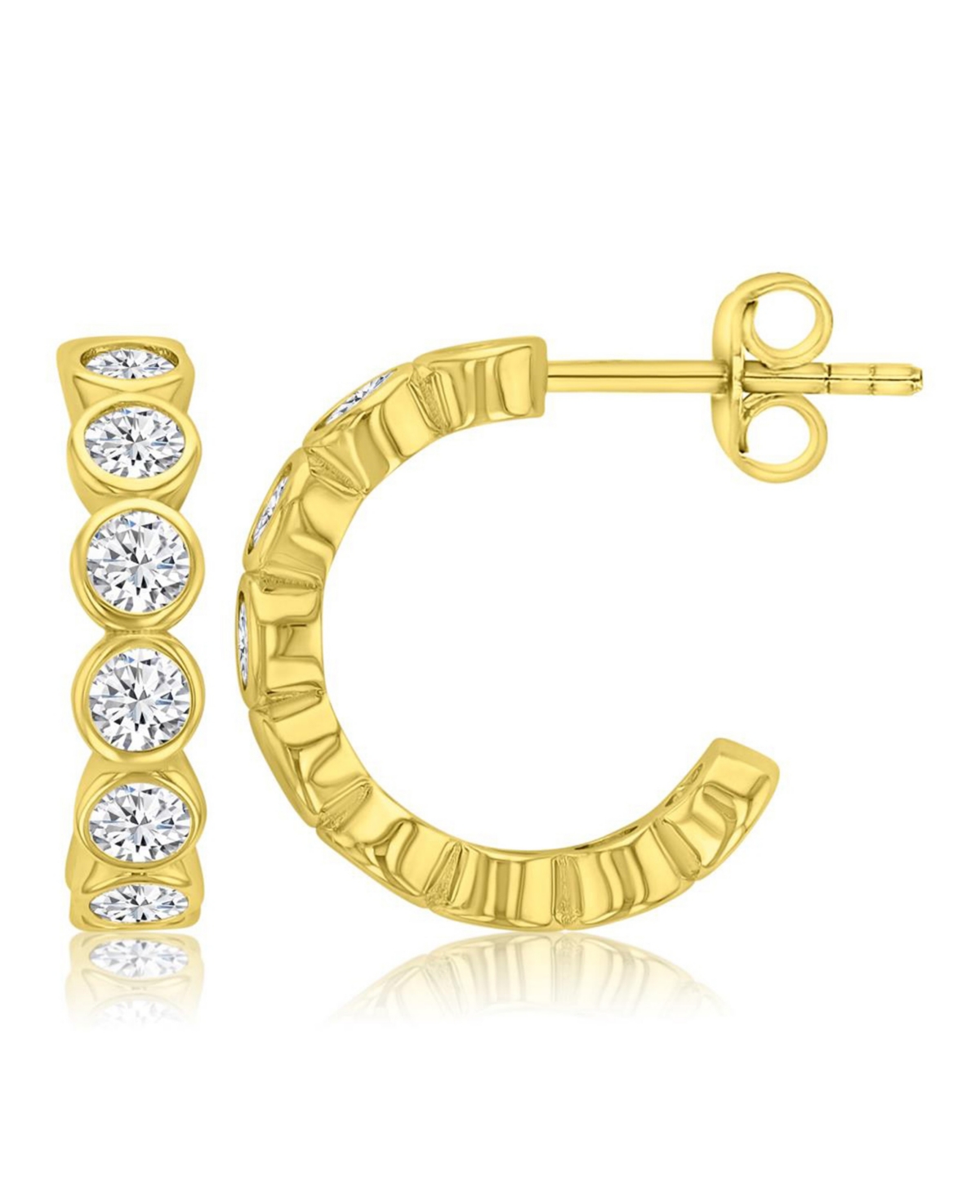 Click here for Macys 14k Gold-Plated Casual J Shape Hoop Earrings... prices