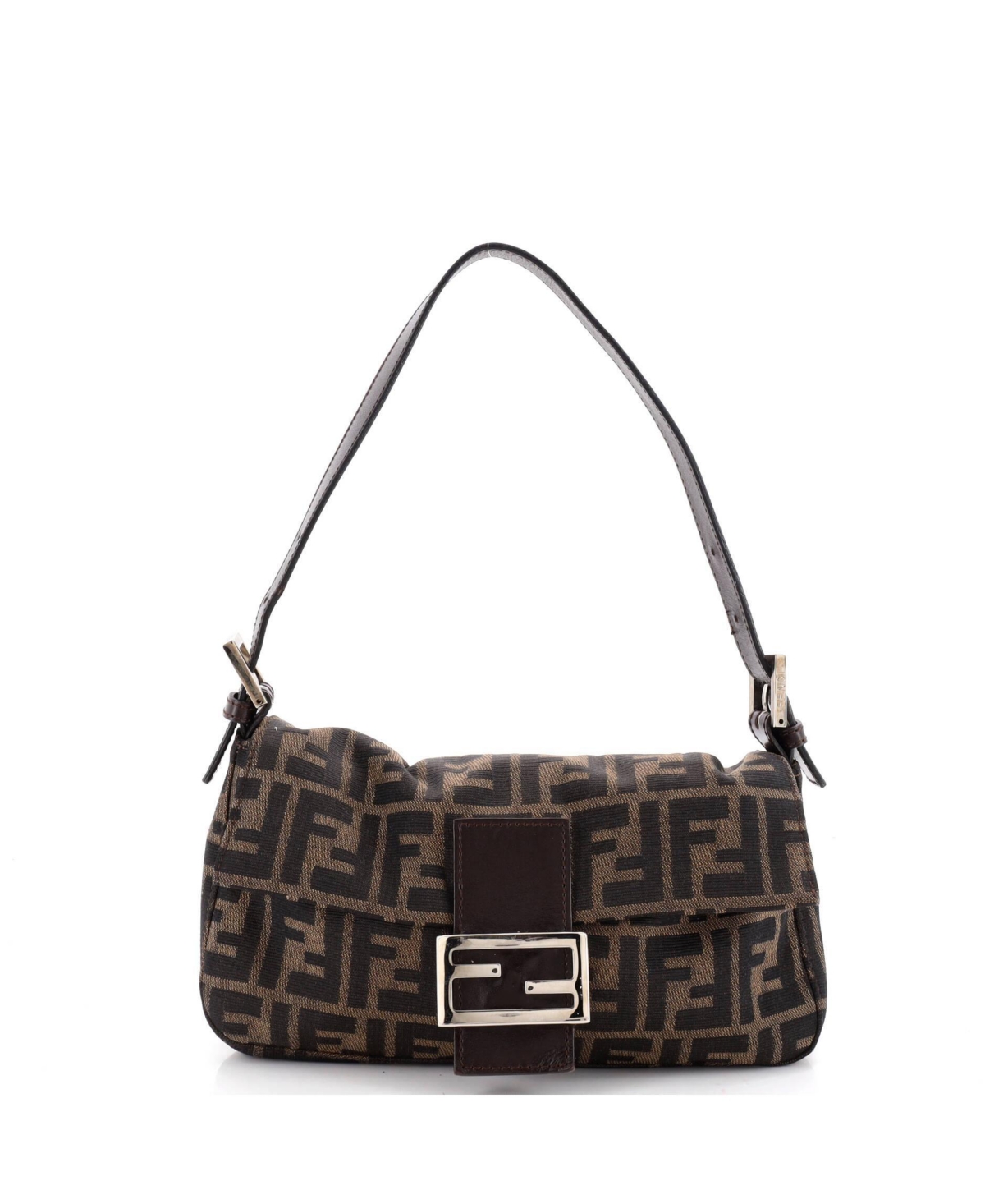 Click here for Pre-Owned Fendi Baguette Bag Zucca Canvas - Brown prices