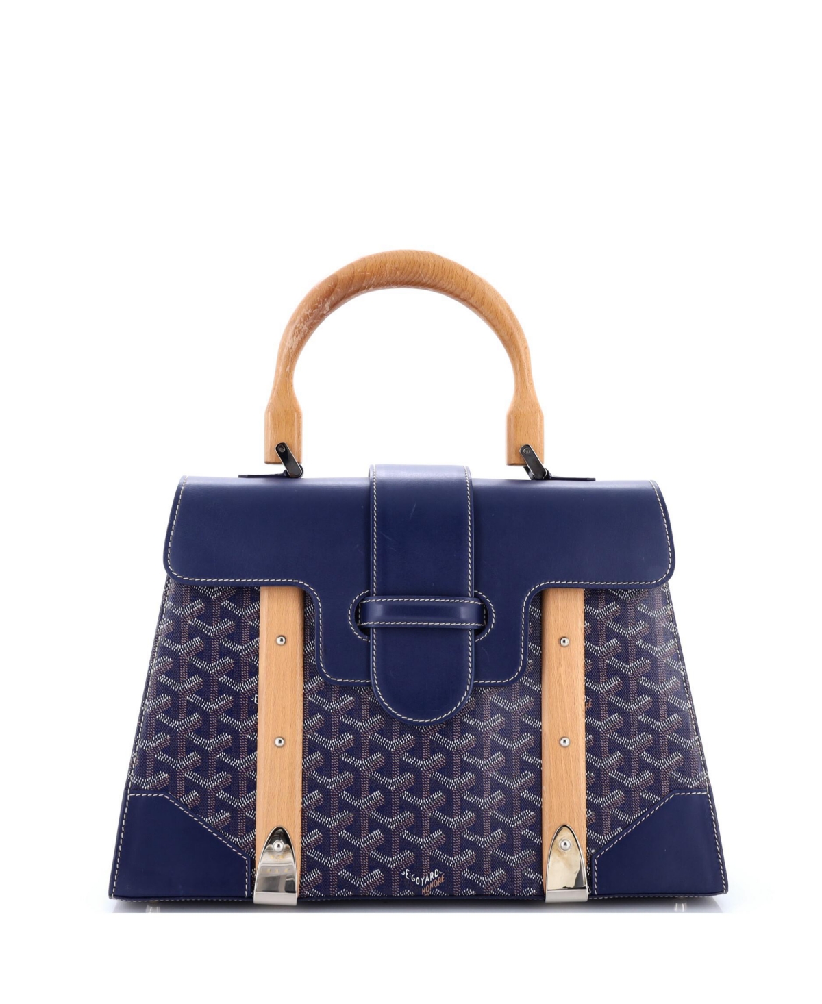 Click here for Pre-Owned Goyard Mm Saigon Top Handle Bag Coated C... prices