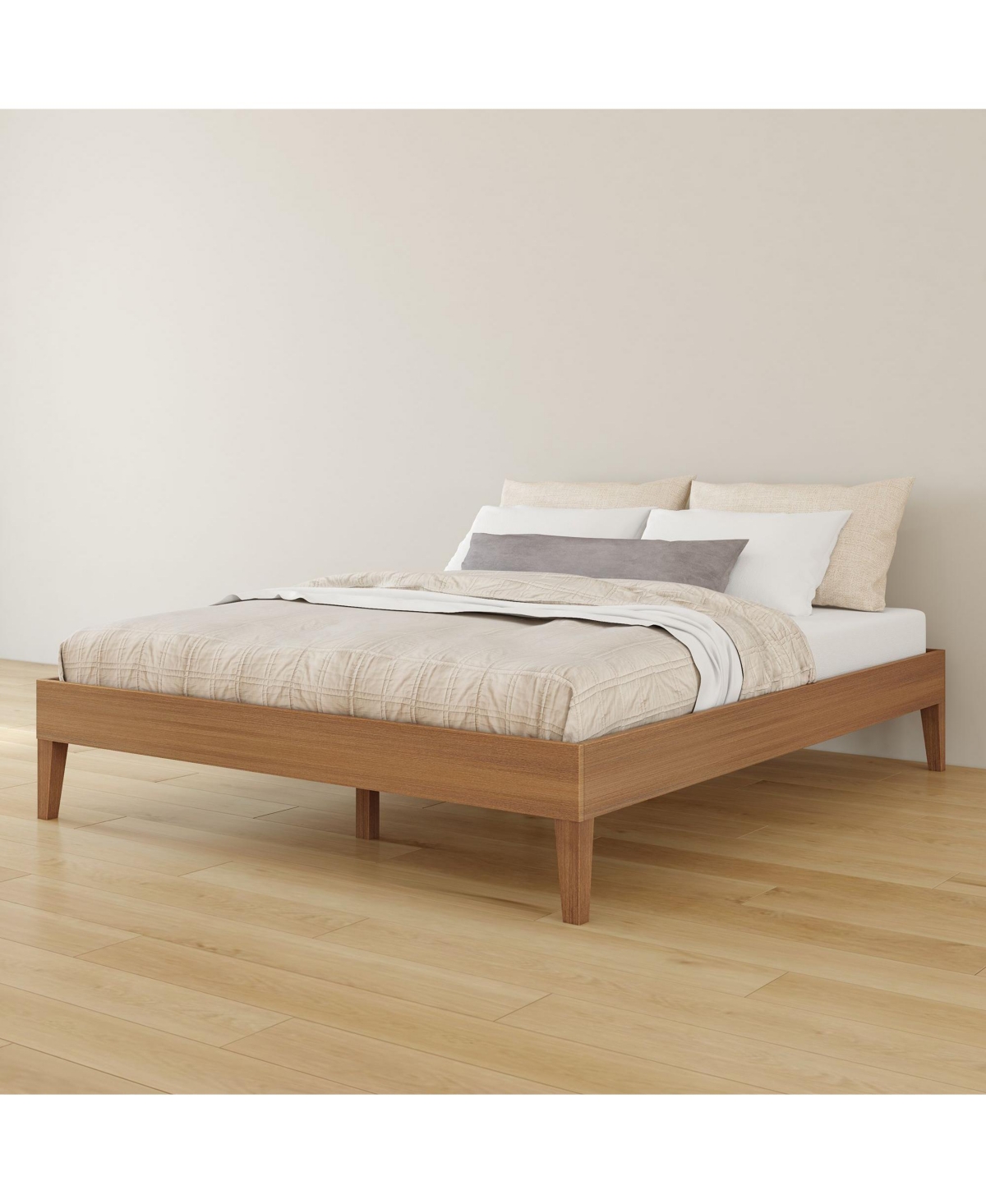 Click here for Grain & Grove Bear Platform Bed Oak Embossed - Pec... prices