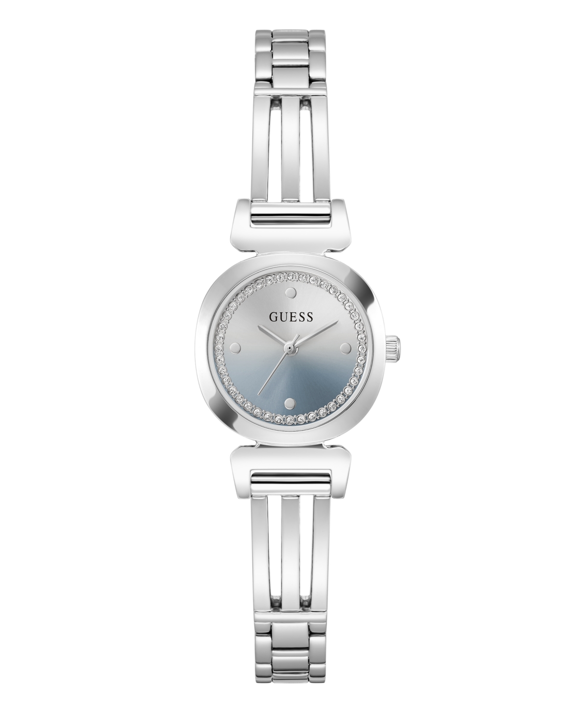 Click here for Guess Womens Quartz Silver-Tone Stainless Steel Wa... prices