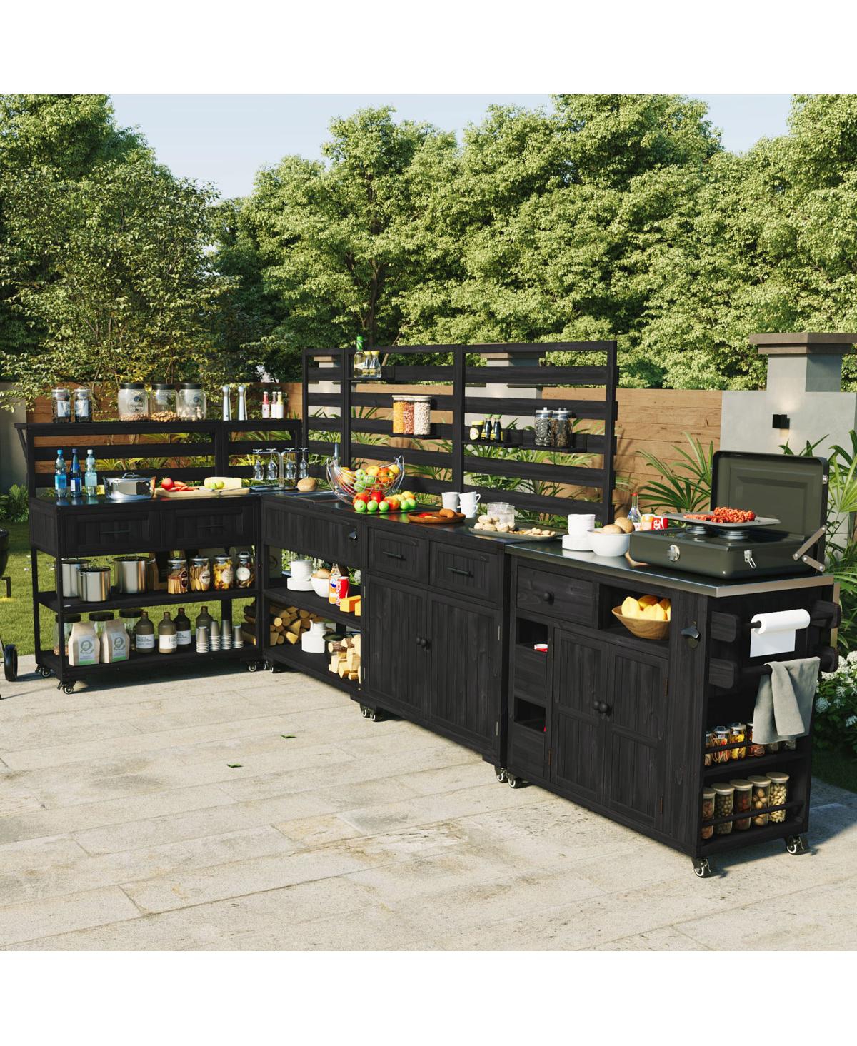 Click here for Streamdale Furniture 4-Piece Outdoor Rolling Kitch... prices