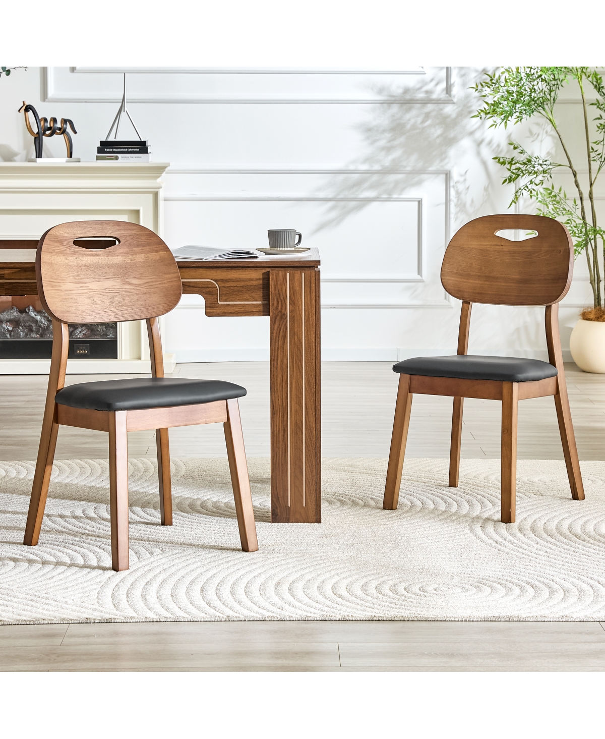Click here for Streamdale Furniture 2 Walnut Solid Wood Dining Ch... prices