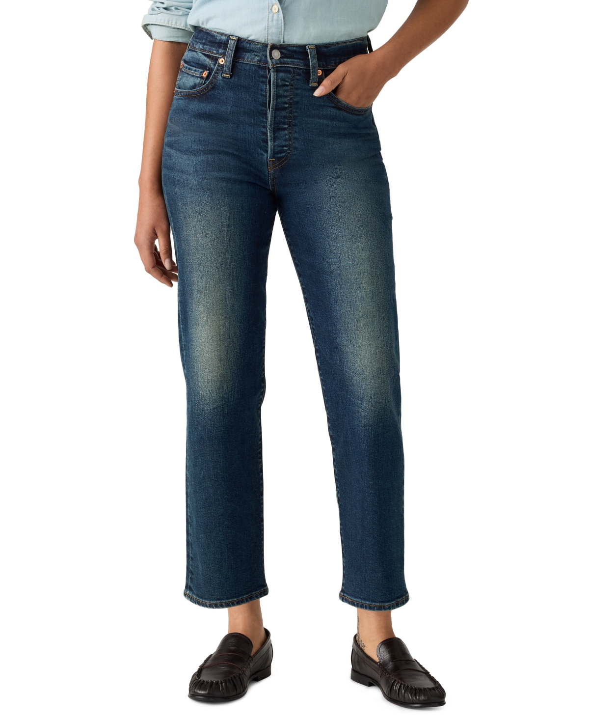 Click here for Levis Womens Ribcage High Rise Straight Ankle Jean... prices