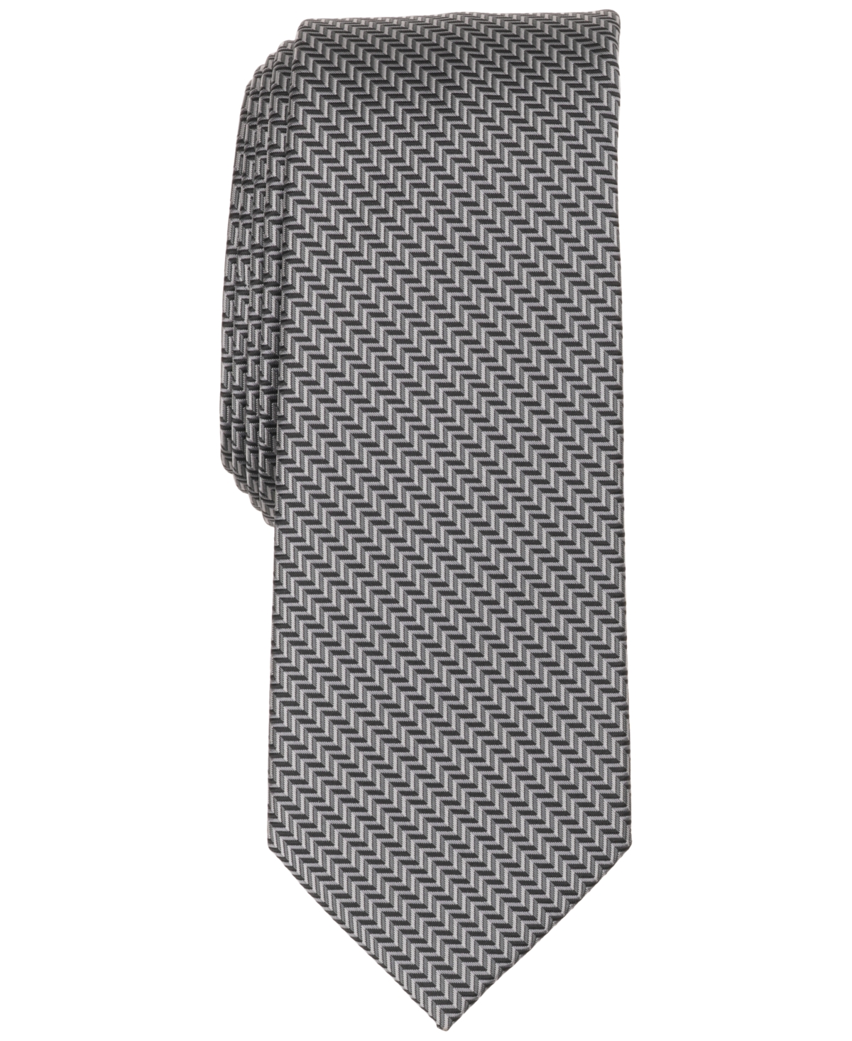 Click here for Bar Iii Mens Chevron Patten Skinny Tie - Onyx prices