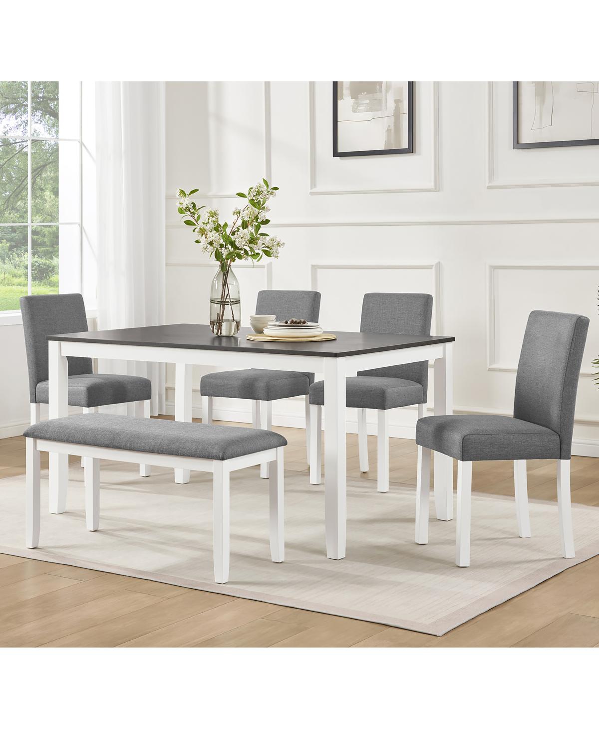 Click here for Streamdale Furniture 6-Piece Two-Tone Dining Set w... prices