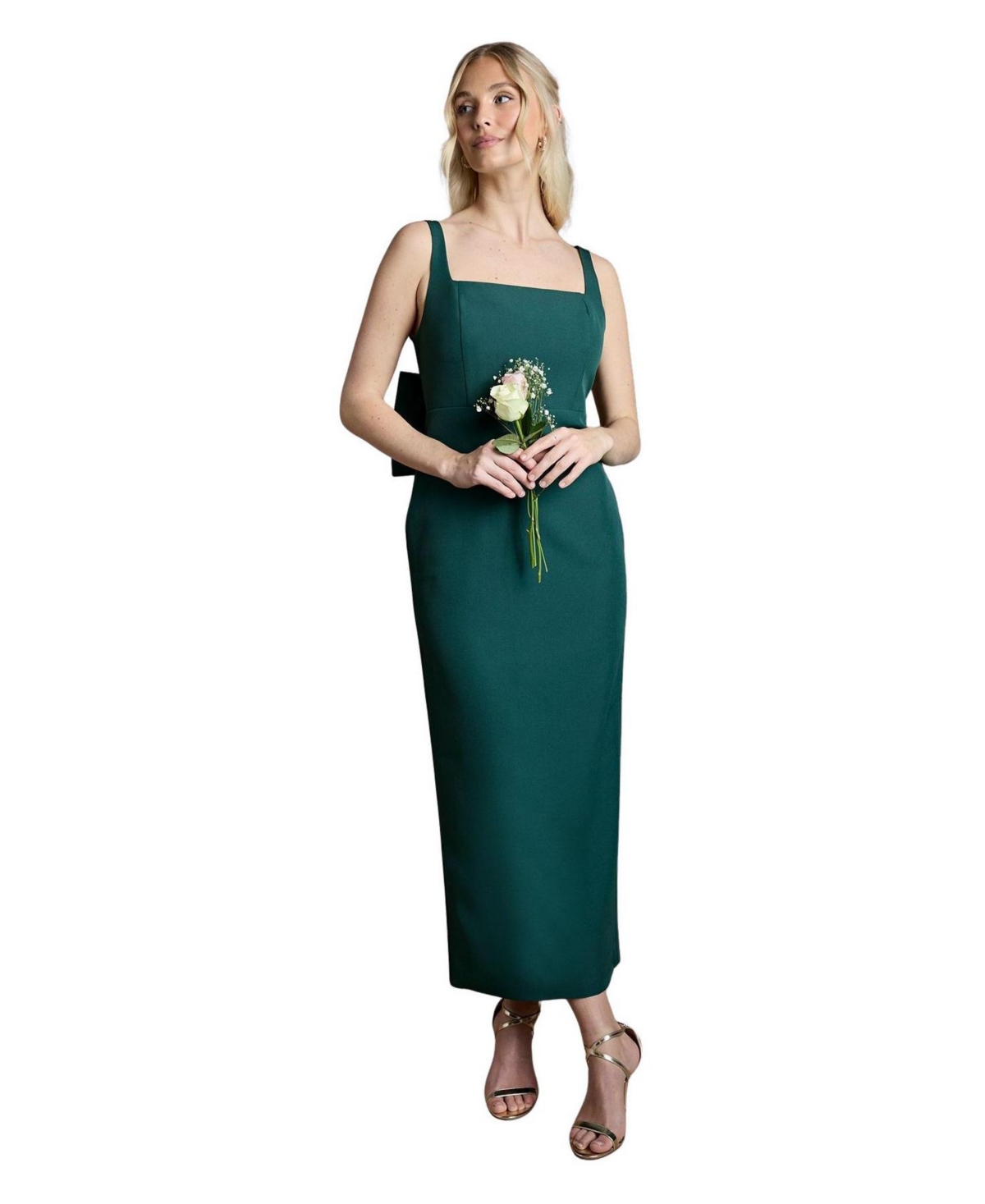Click here for Coast Womens Bow Back Square Neck Maxi Dress - Eme... prices
