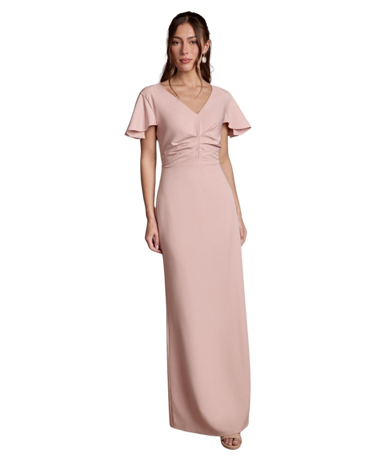 Click here for Coast Womens Crepe Fold V-Neck Flutter-Sleeve Maxi... prices