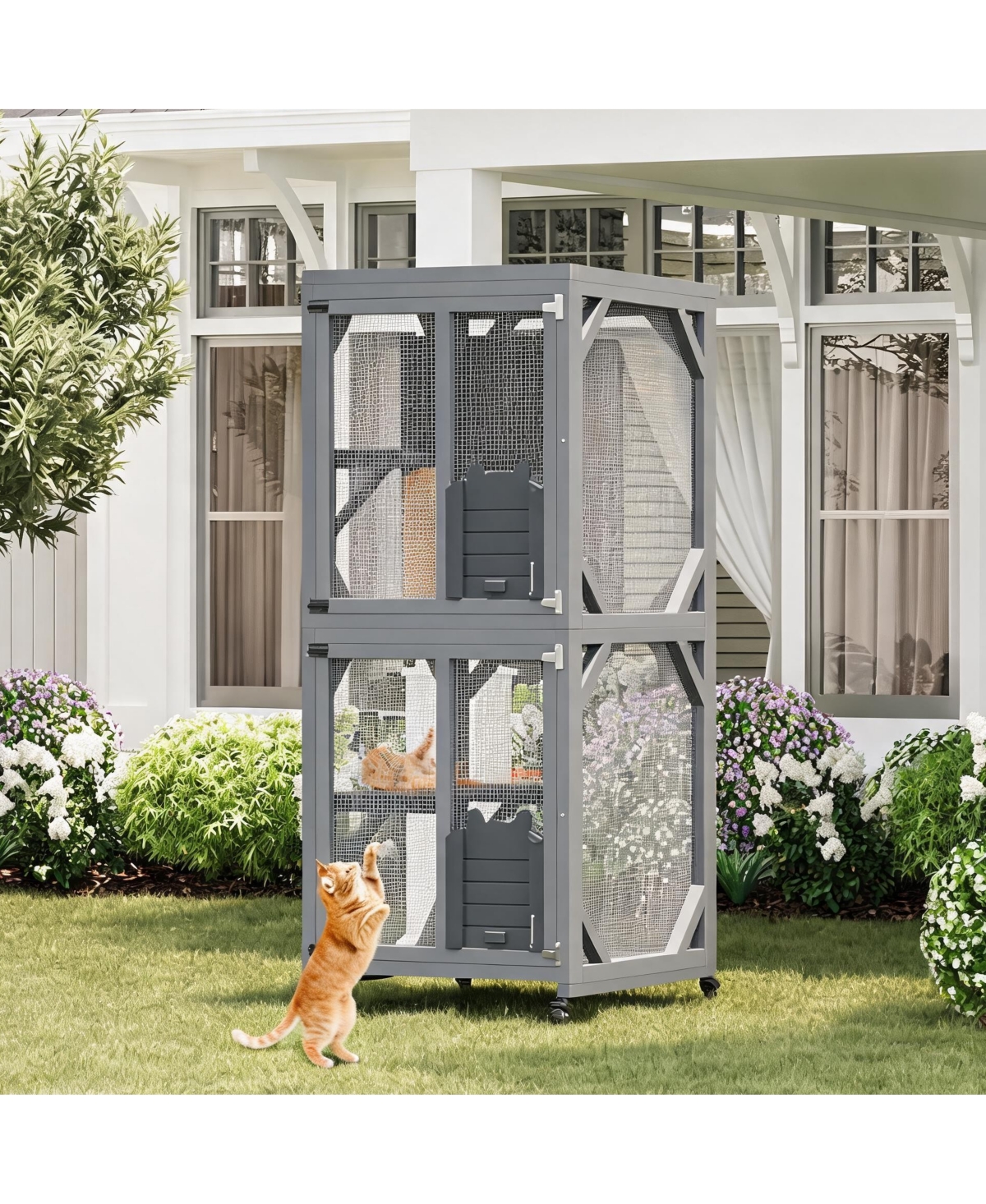 Click here for homfan Outdoor Cat Enclosure with Wheels  Catio Ca... prices