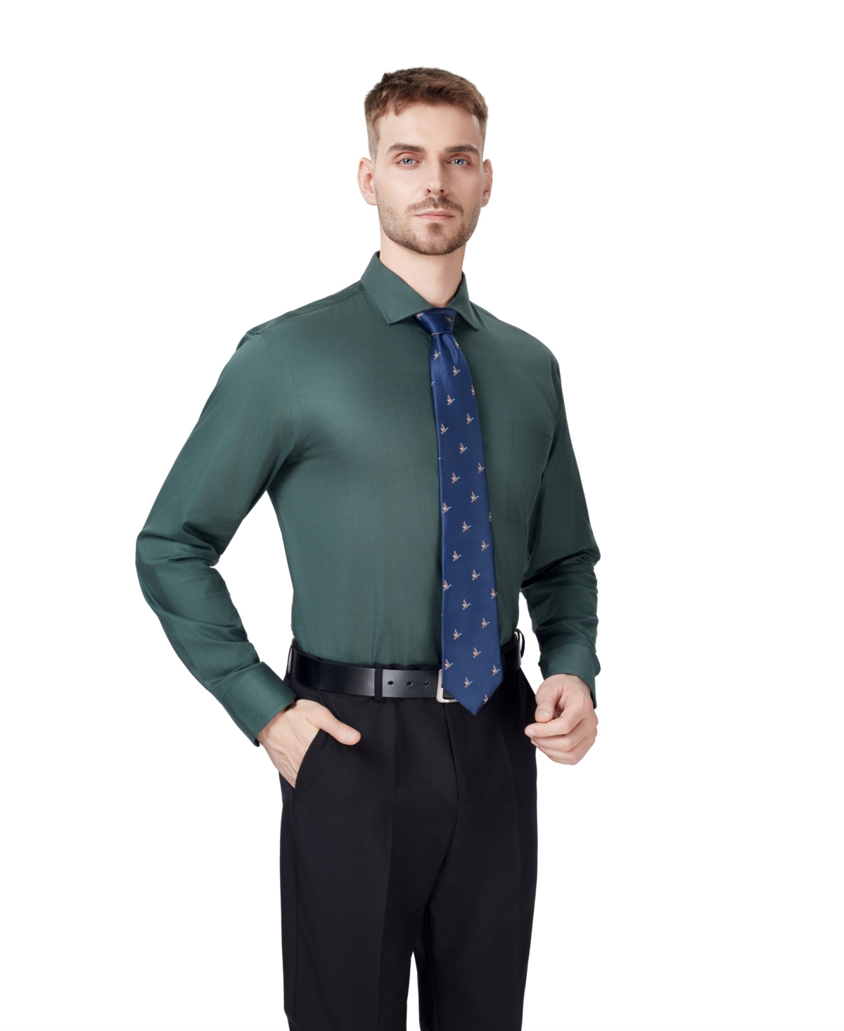 Click here for Club Room Mens Regular-Fit Solid Dress Shirt - Hun... prices