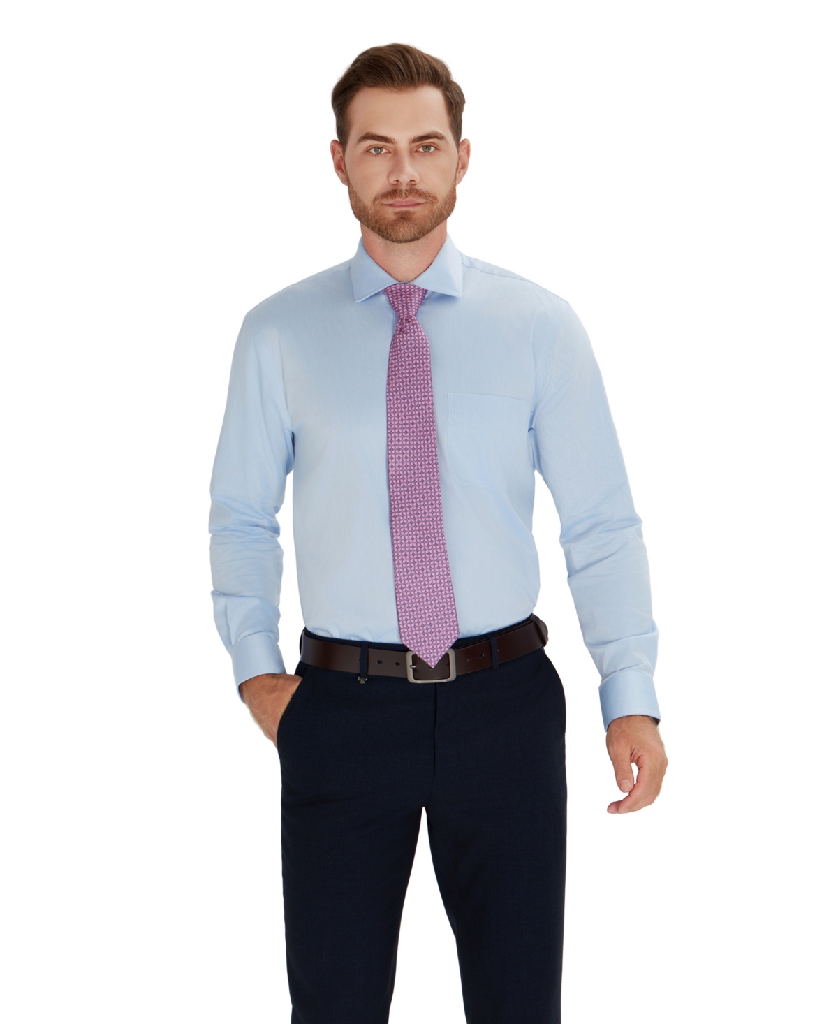 Click here for Club Room Mens Regular-Fit Solid Dress Shirt - Den... prices