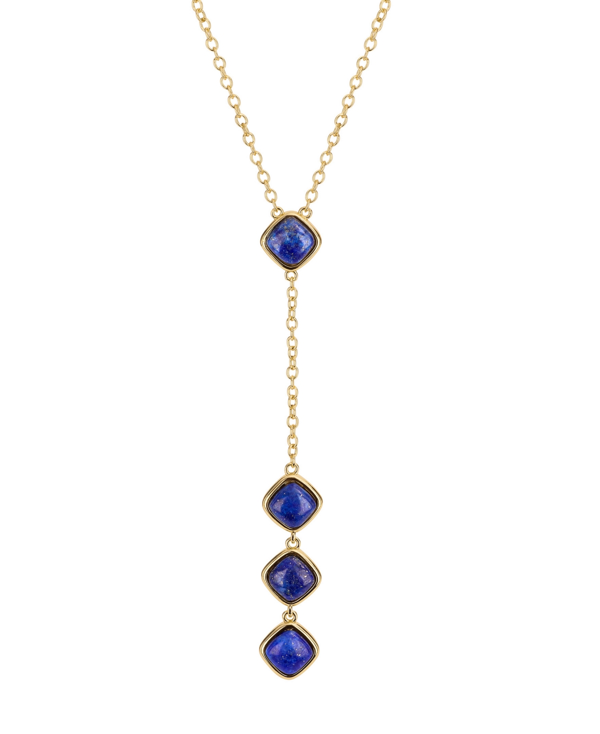 Click here for Macys Gold-Plated Lapis Howlite Turquoise Y-Neckla... prices