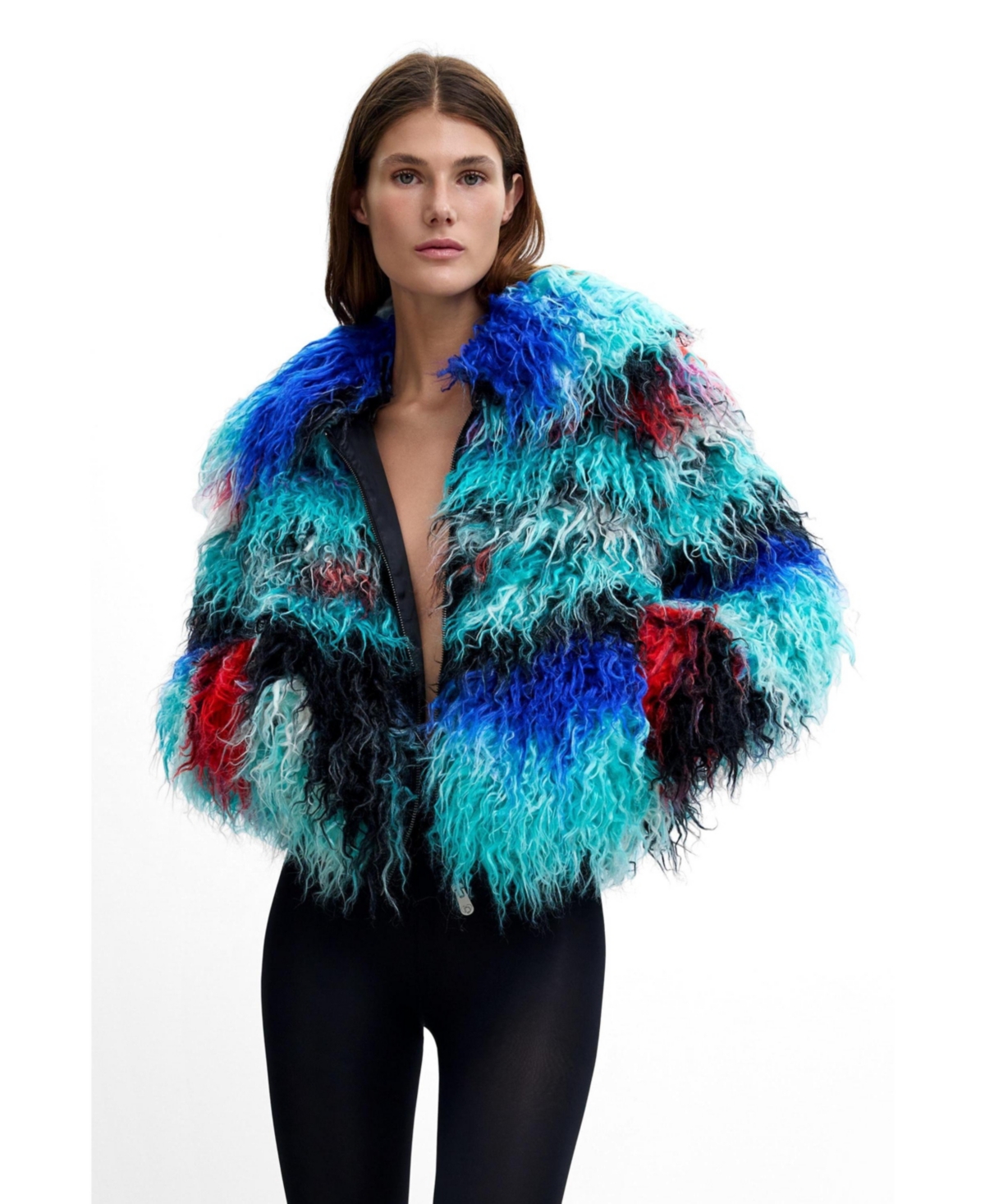 Click here for Desigual Womens Long Hair Coat Lacroix - Multi prices