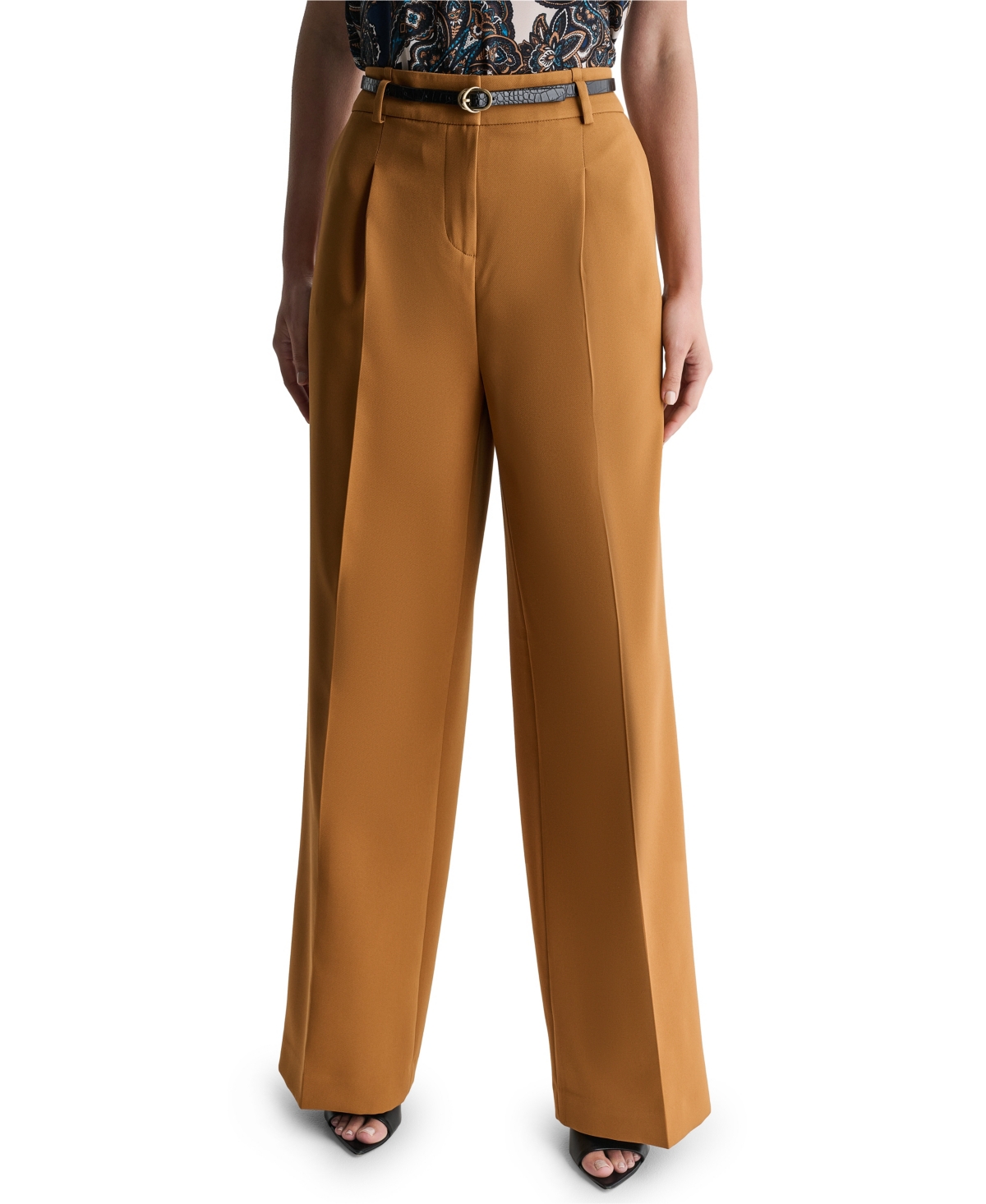 Click here for Bcbg Womens High-Rise Wide-Leg Pants - Sienna Thre... prices