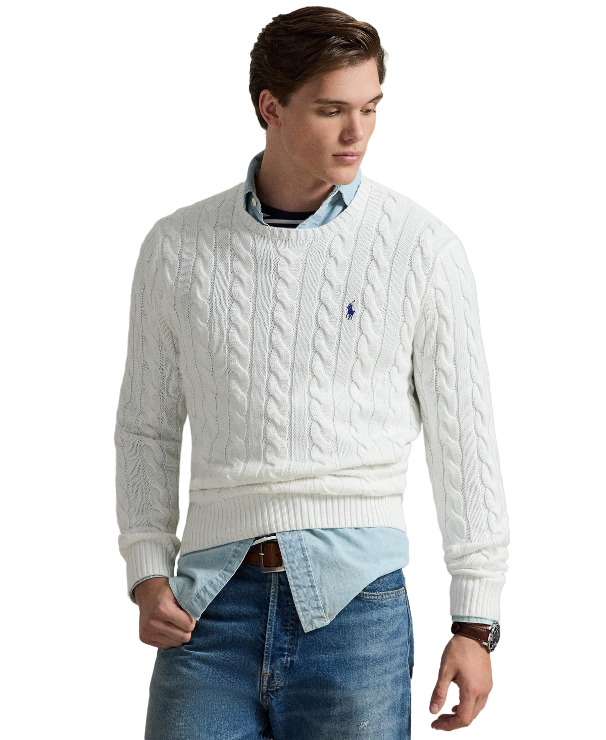 Click here for Polo Ralph Lauren Mens Cable-Knit Cotton Sweater -... prices