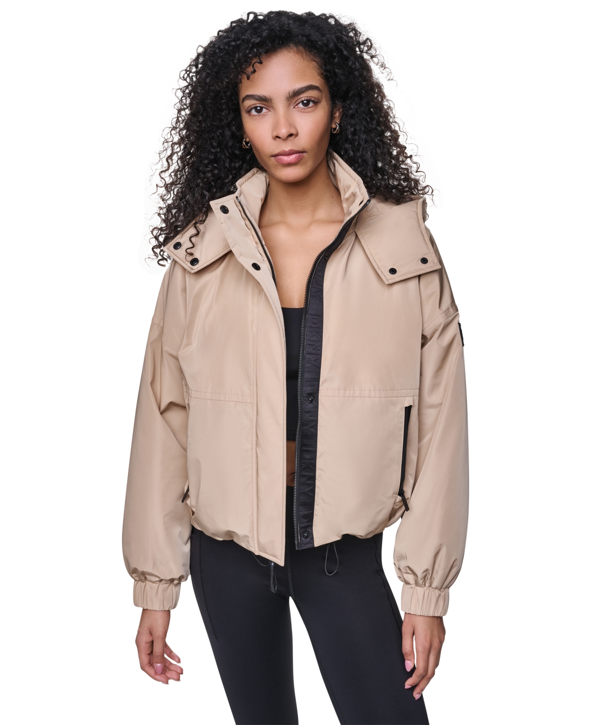 Click here for Dkny Sport Womens Hooded Oversized Jacket - Traver... prices