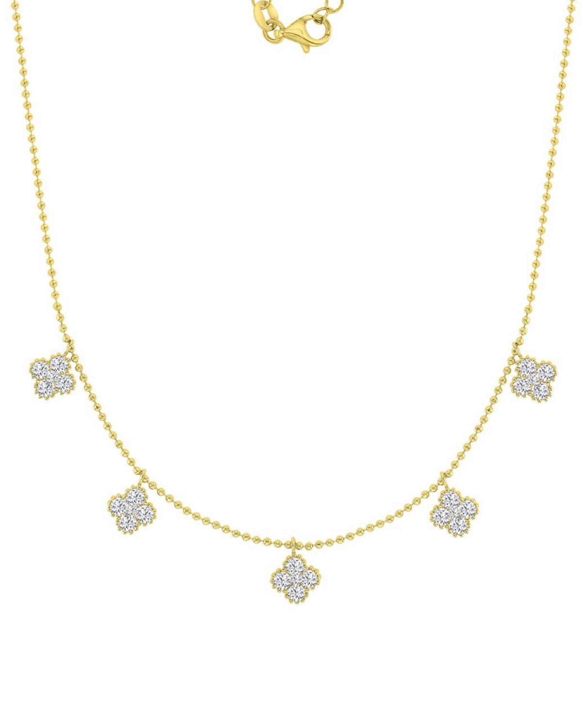 Click here for Macys 14k Gold-Plated Clover Bead Station Necklace... prices