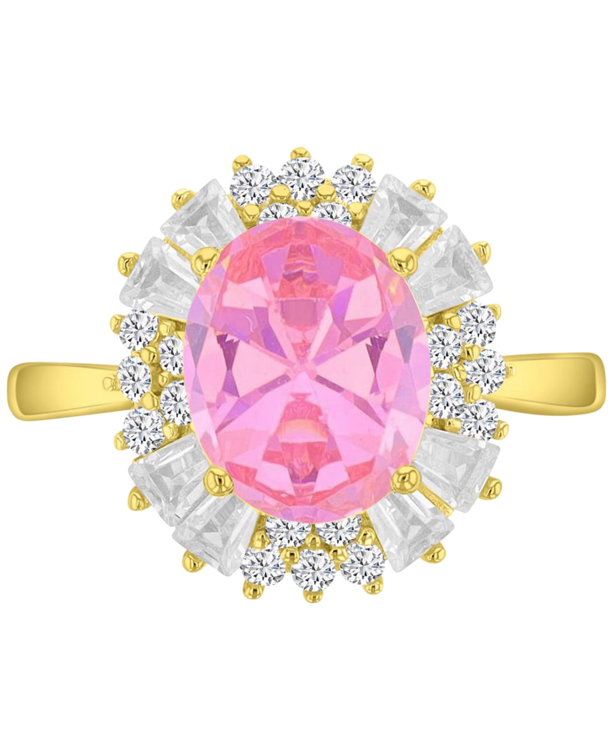 Click here for Macys 14k Gold-Plated Oval Pink Crystal Bridal Rin... prices