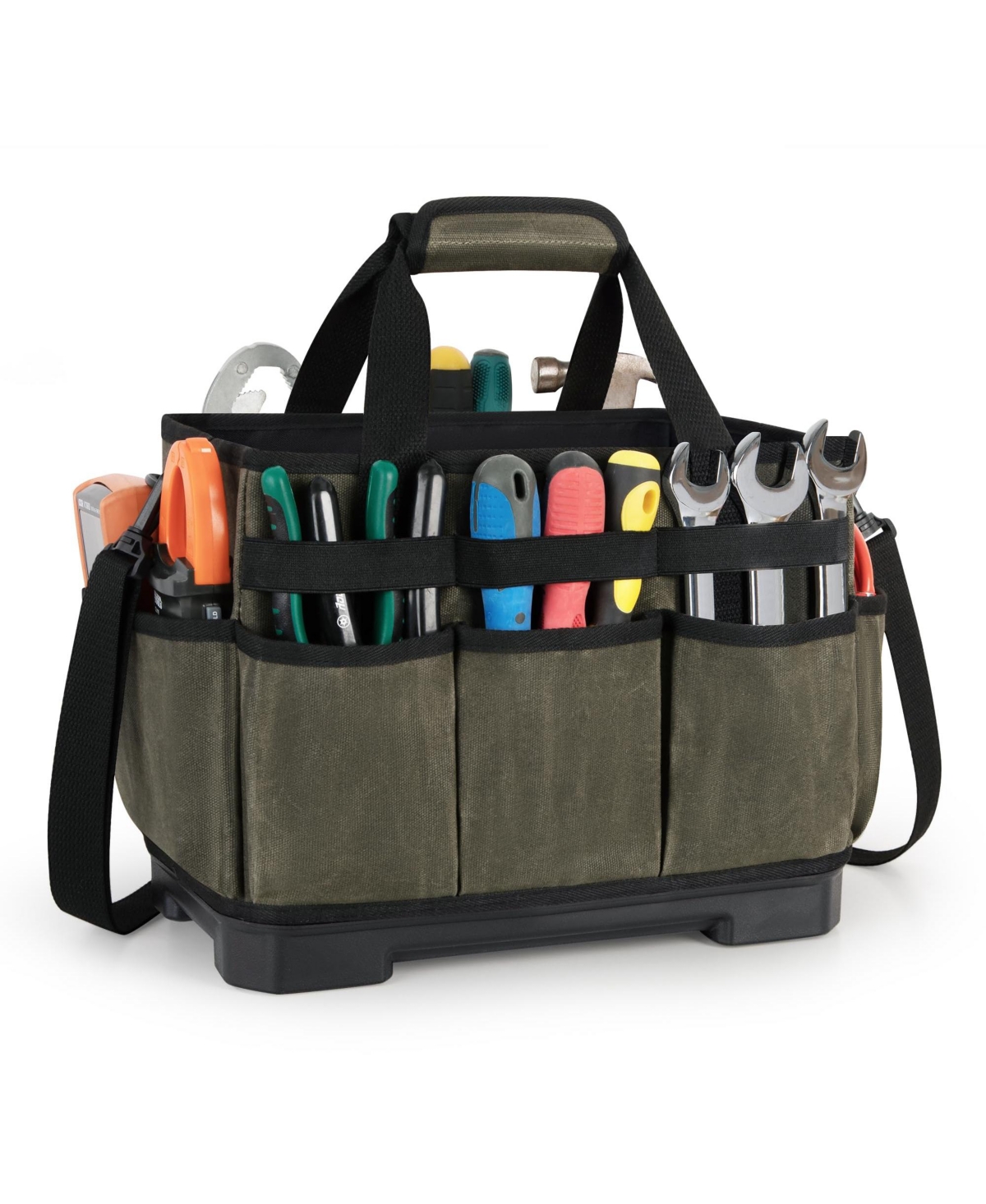 Click here for Xdovet Waxed Canvas Tool Bag Hard Bottom 8 Pockets... prices