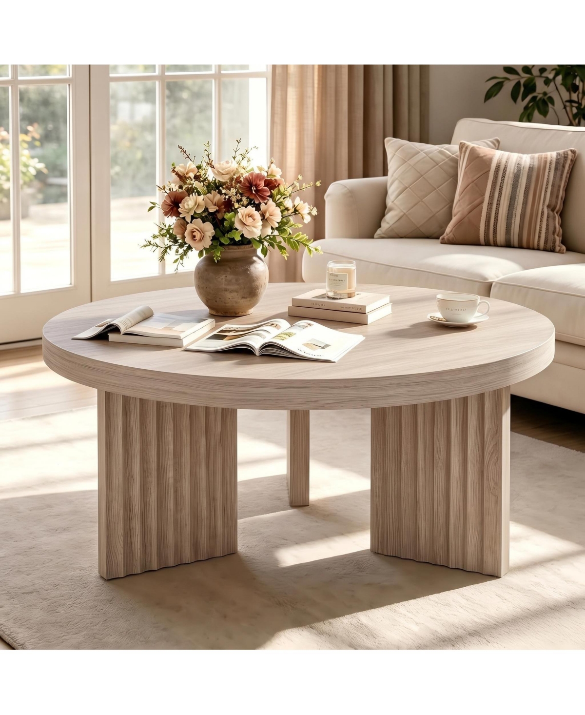 Click here for Gaomon 33.5 Round Coffee Table  Circle Center Tabl... prices