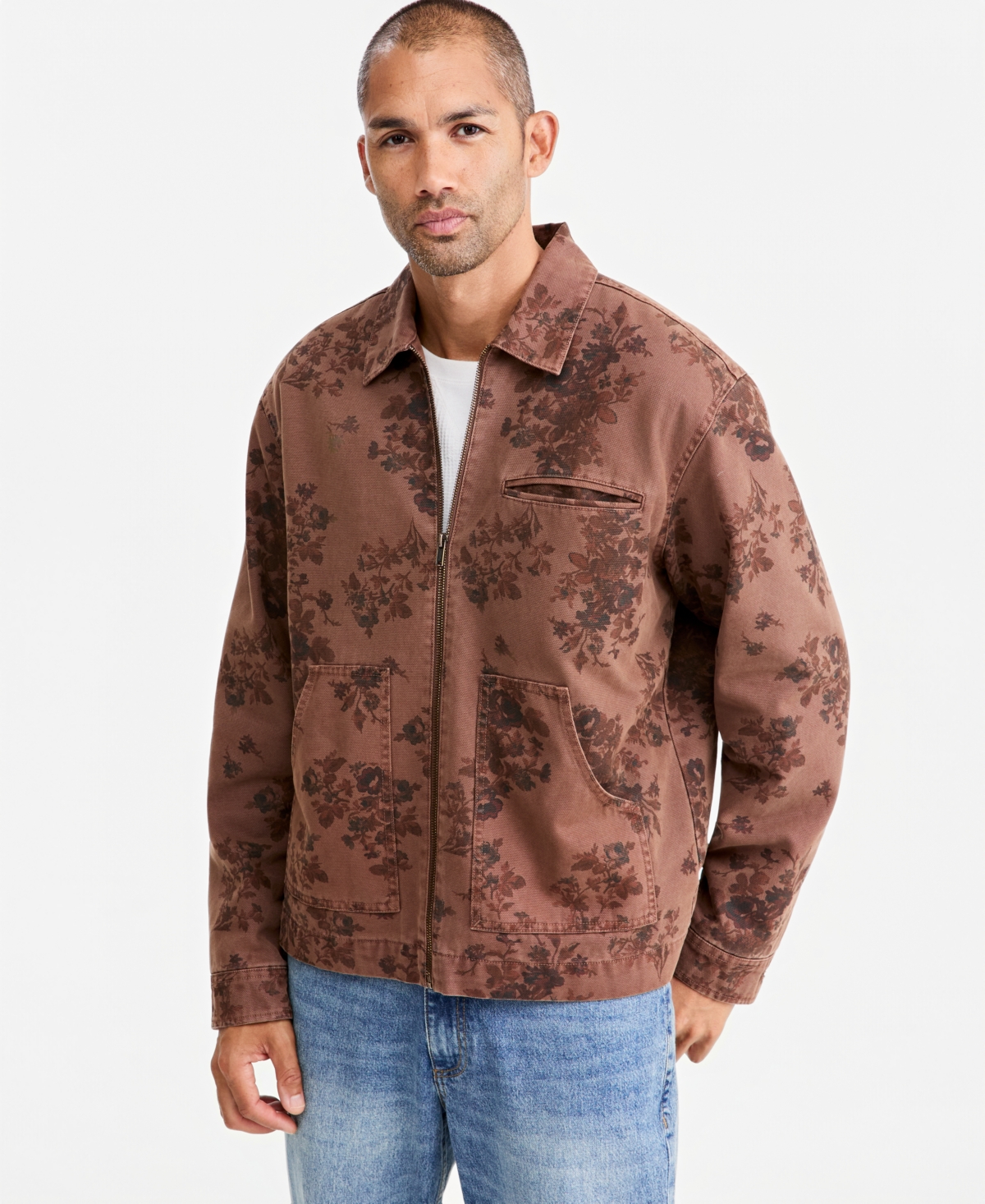 Click here for Sun + Stone Mens Floral Canvas Chore Jacket  Macys... prices