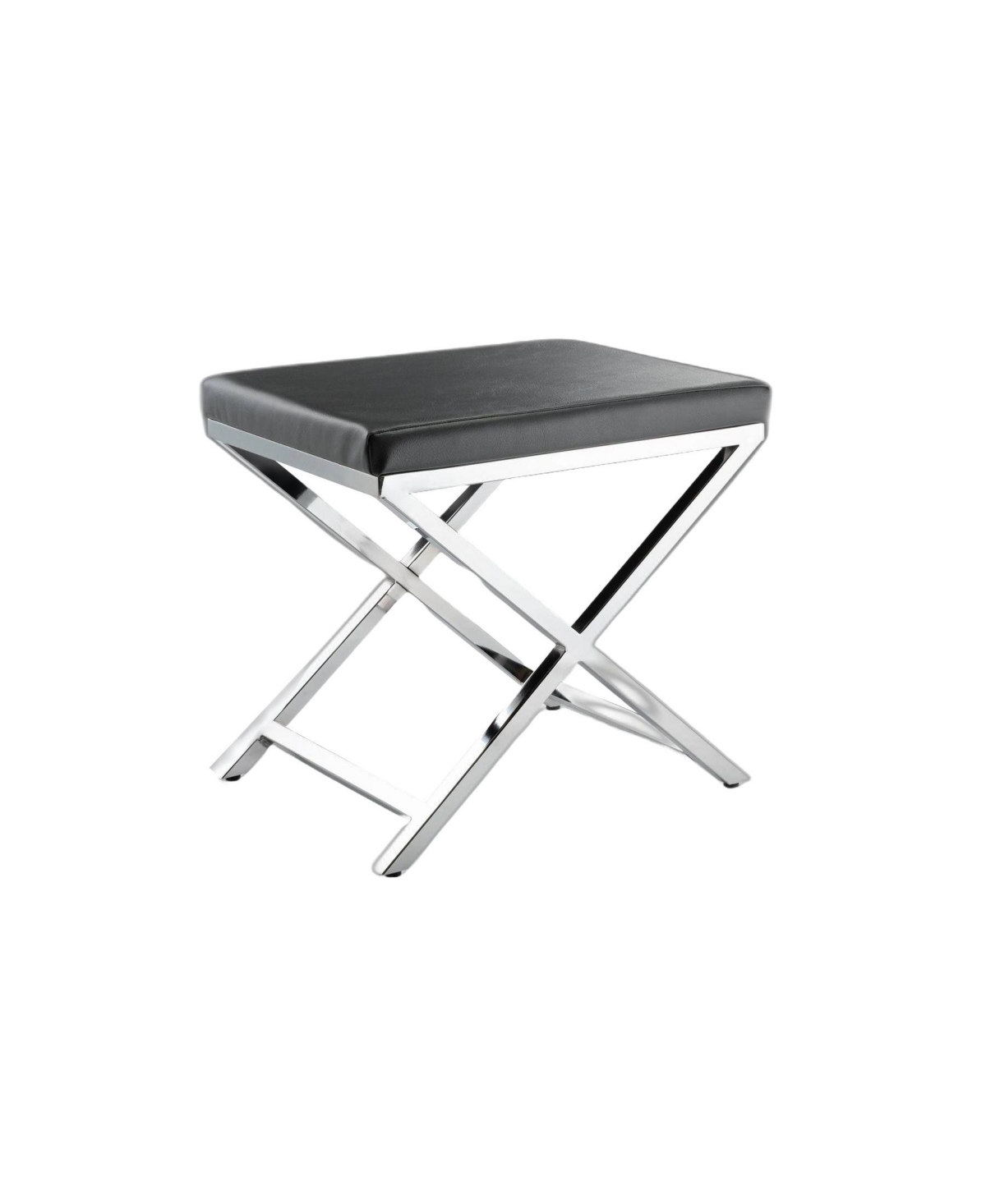 Click here for HomeRoots 21 Faux Leather Vanity Chair - Silver prices