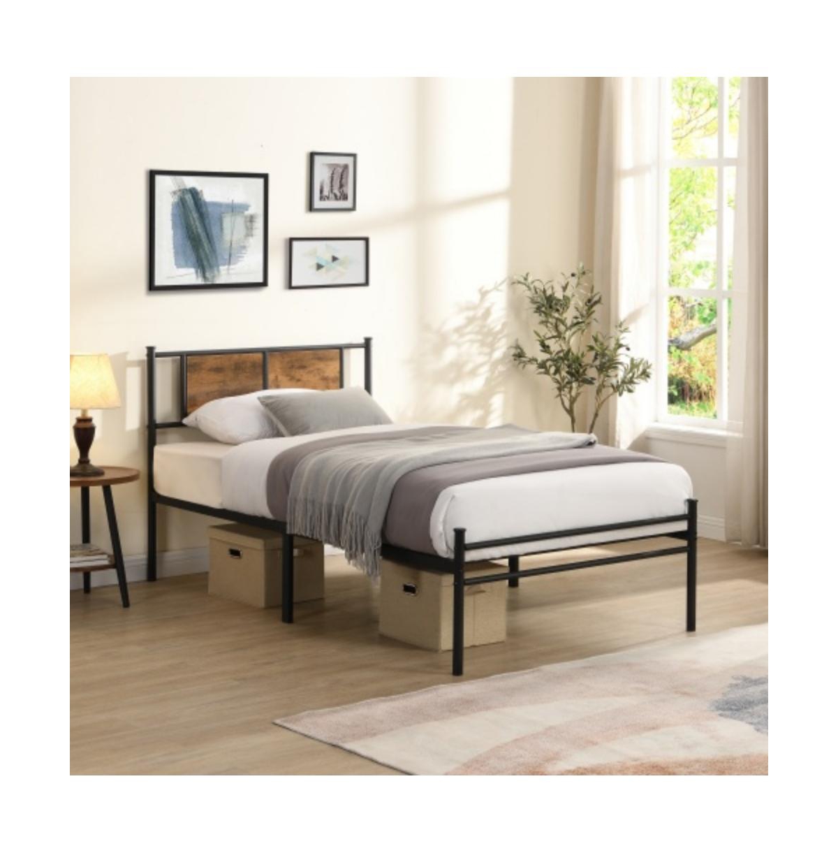 Click here for Lucky One Twin Xl Size Metal Bed Frame with Wood P... prices