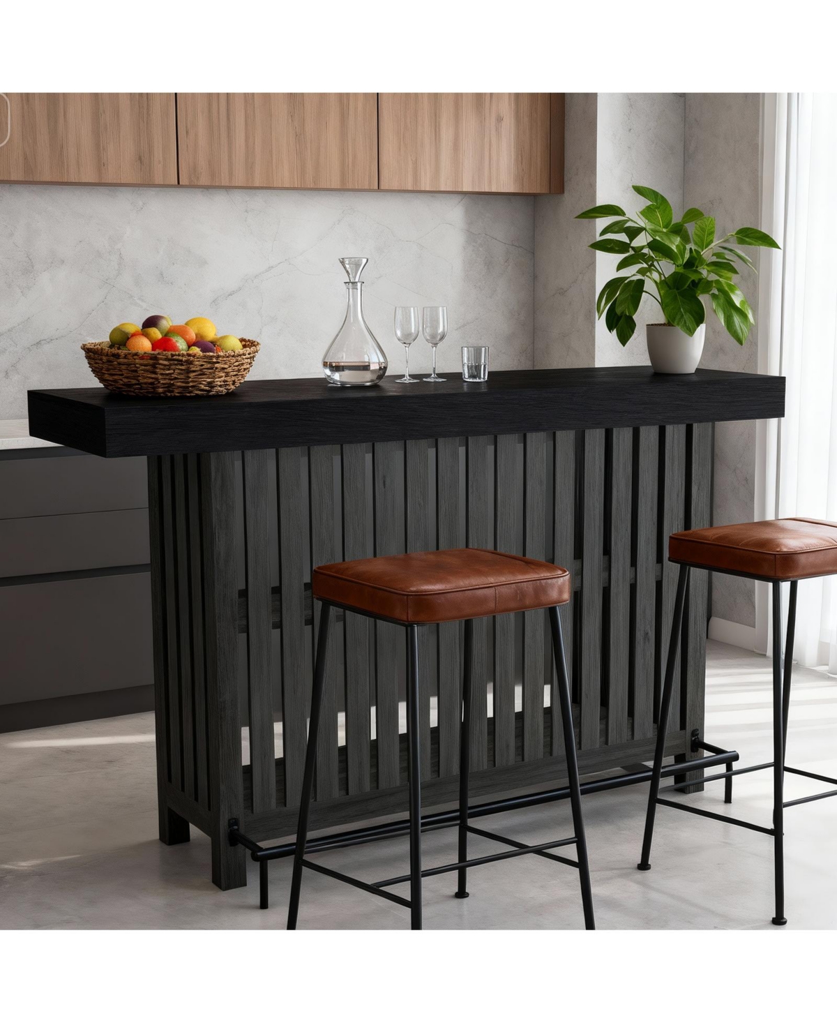 Click here for homfan 63 Home Bar Unit with 2-Tier Shelf and Foot... prices