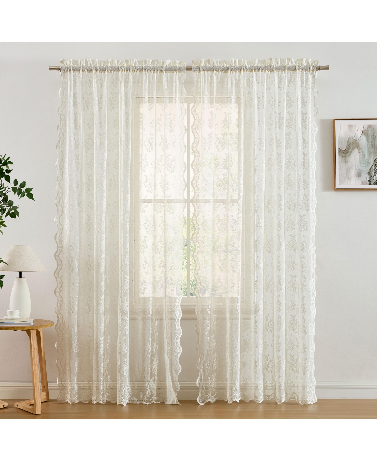 Click here for Hlc.me Jolene Floral Soft Decorative Lace Semi She... prices
