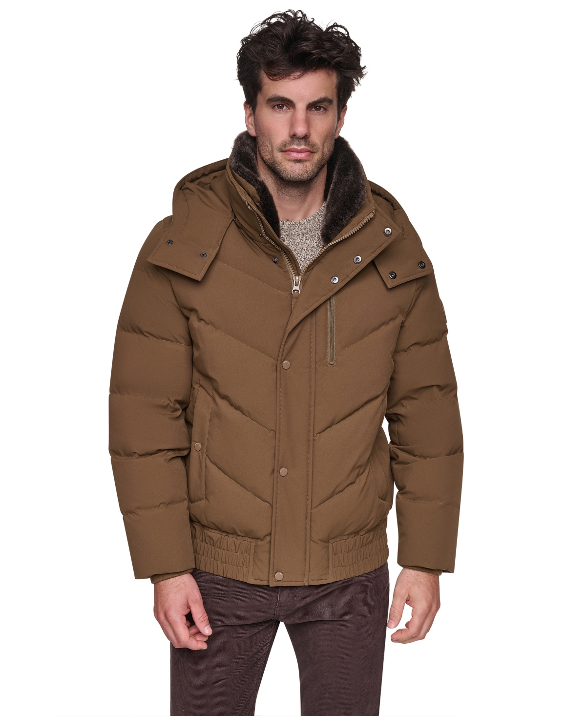 Click here for Marc New York Mens Hooded Bomber Jacket - Tobacco prices