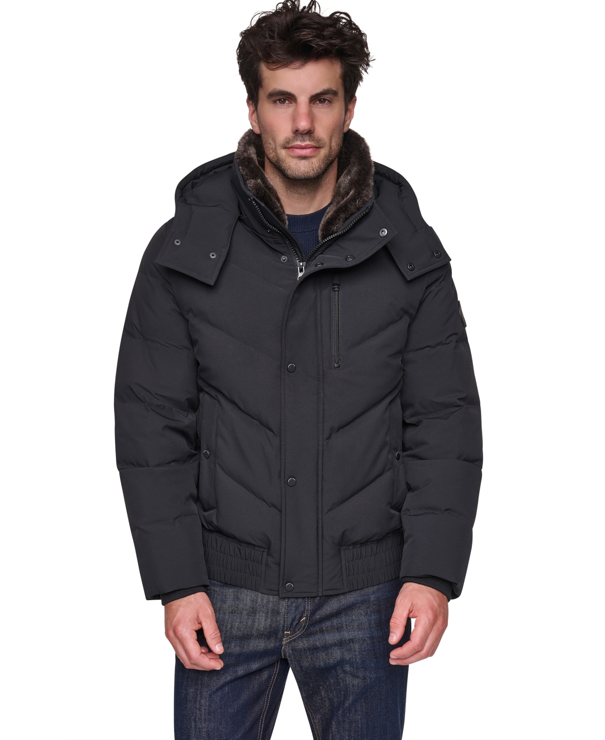 Click here for Marc New York Mens Hooded Bomber Jacket - Black prices
