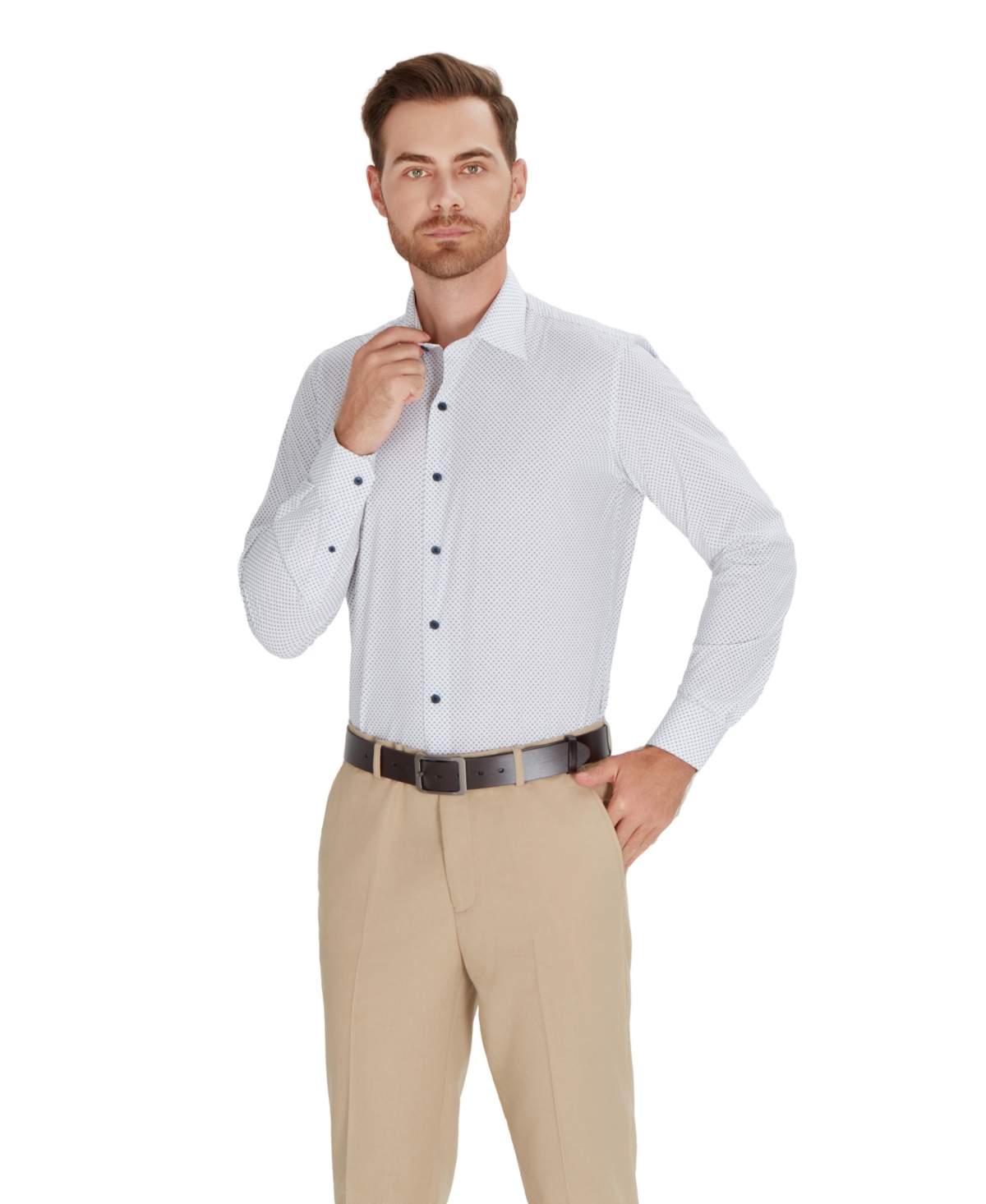 Click here for Alfani Mens Slim-Fit Dot Pattern Dress Shirt - Nav... prices