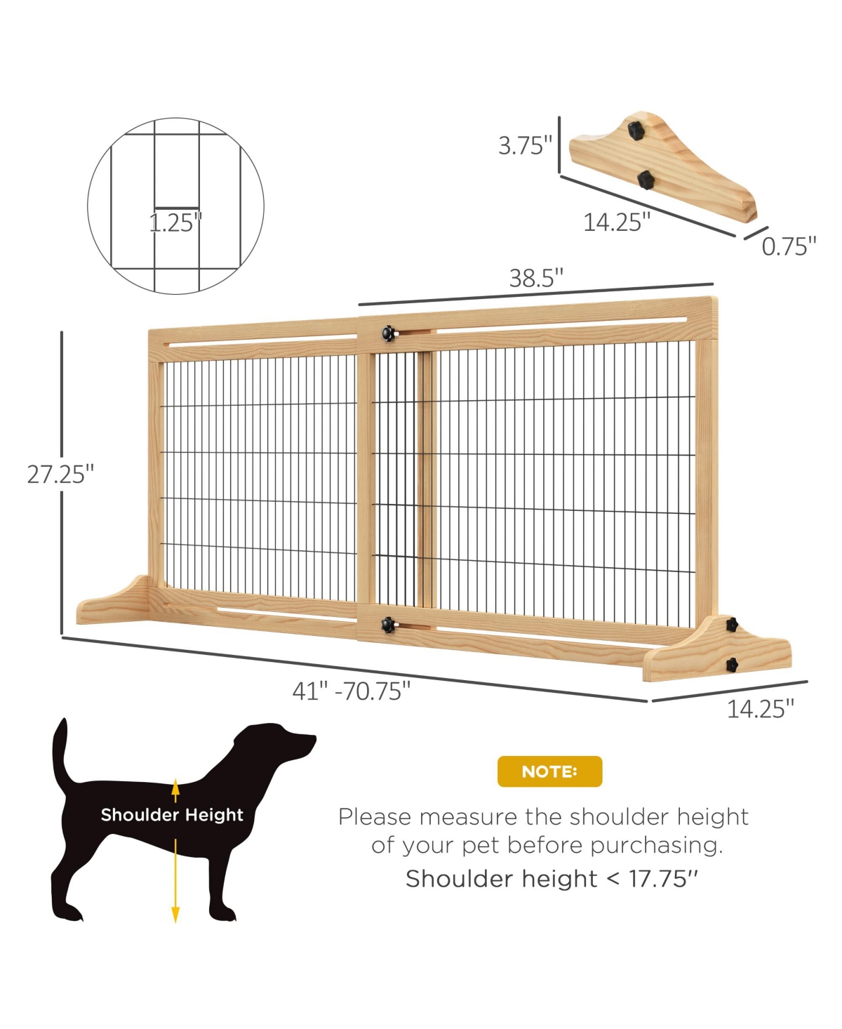 Click here for Ruie 71 Inch Extra Wide Freestanding Pet Gate with... prices