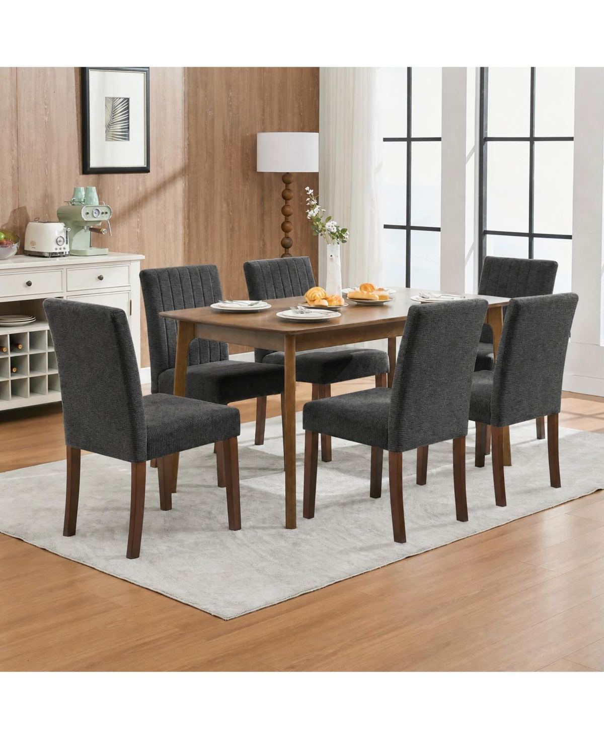 Click here for homfan Upholstered Dining Chairs Set of 6  Button... prices