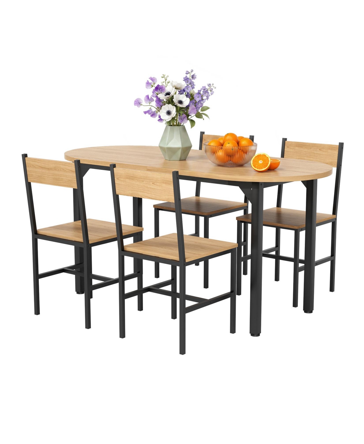 Click here for homfan 63 Inch Oval Dining Table Set Modern Dining... prices
