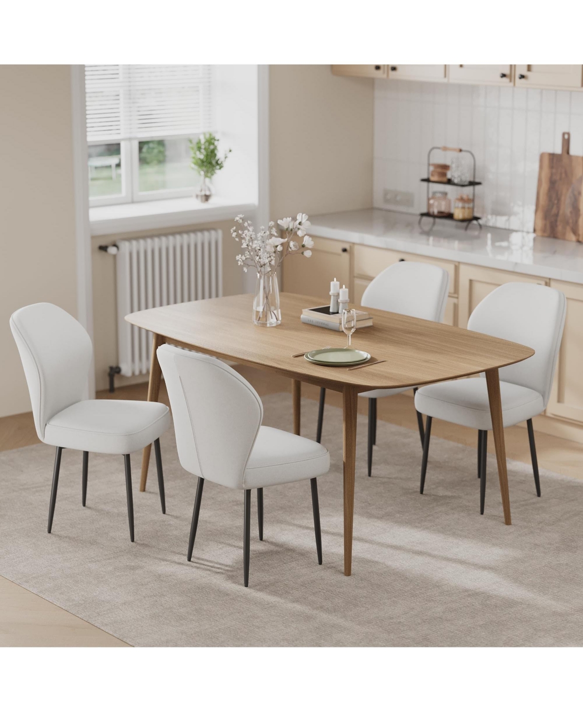 Click here for homfan Linen Dining Chairs Set of 4  Modern Fabric... prices