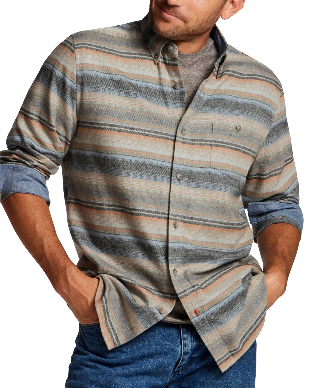 Click here for Weatherproof Vintage Mens Horizontal Stripe Brushe... prices