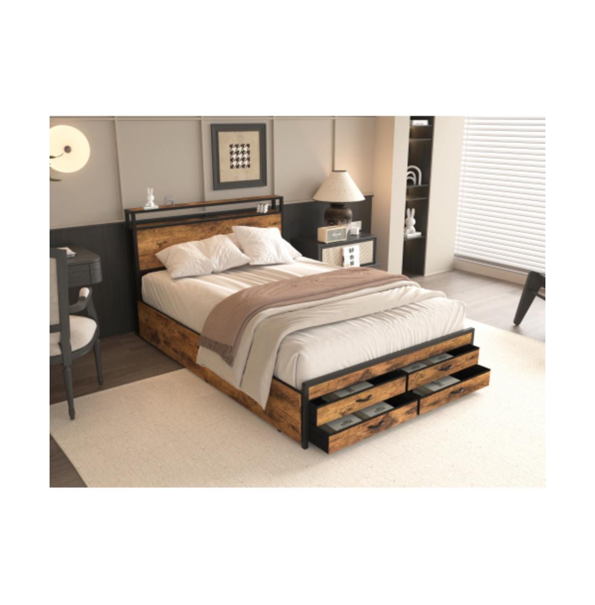 Click here for Lucky One Queen Size Bed Frame with 8 Storage Draw... prices