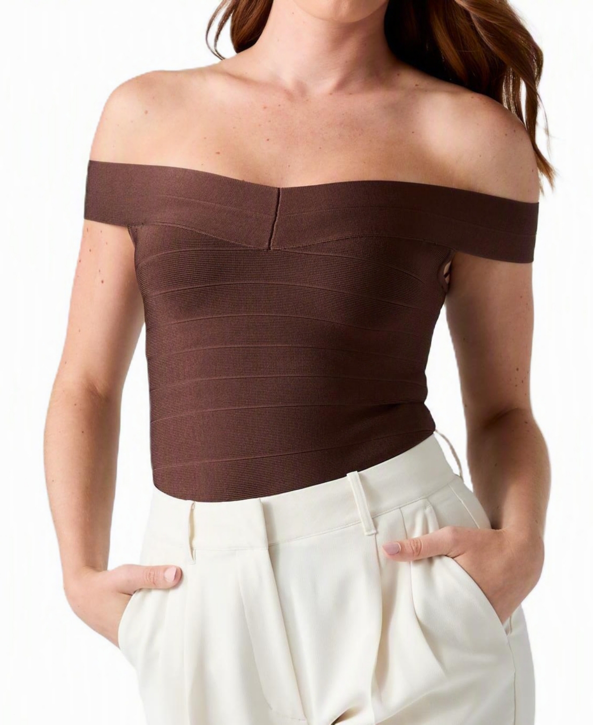 Click here for Guess Womens Off-The-Shoulder Alexis Bandage Top -... prices