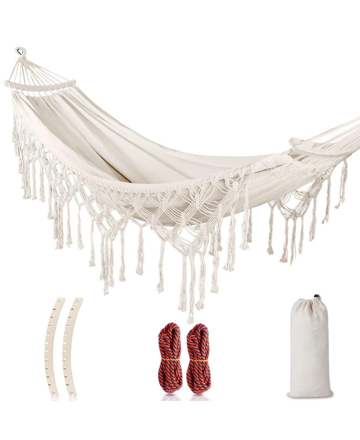 Click here for Piscifun Bohemian Tassel Canvas Yard Hammock With... prices