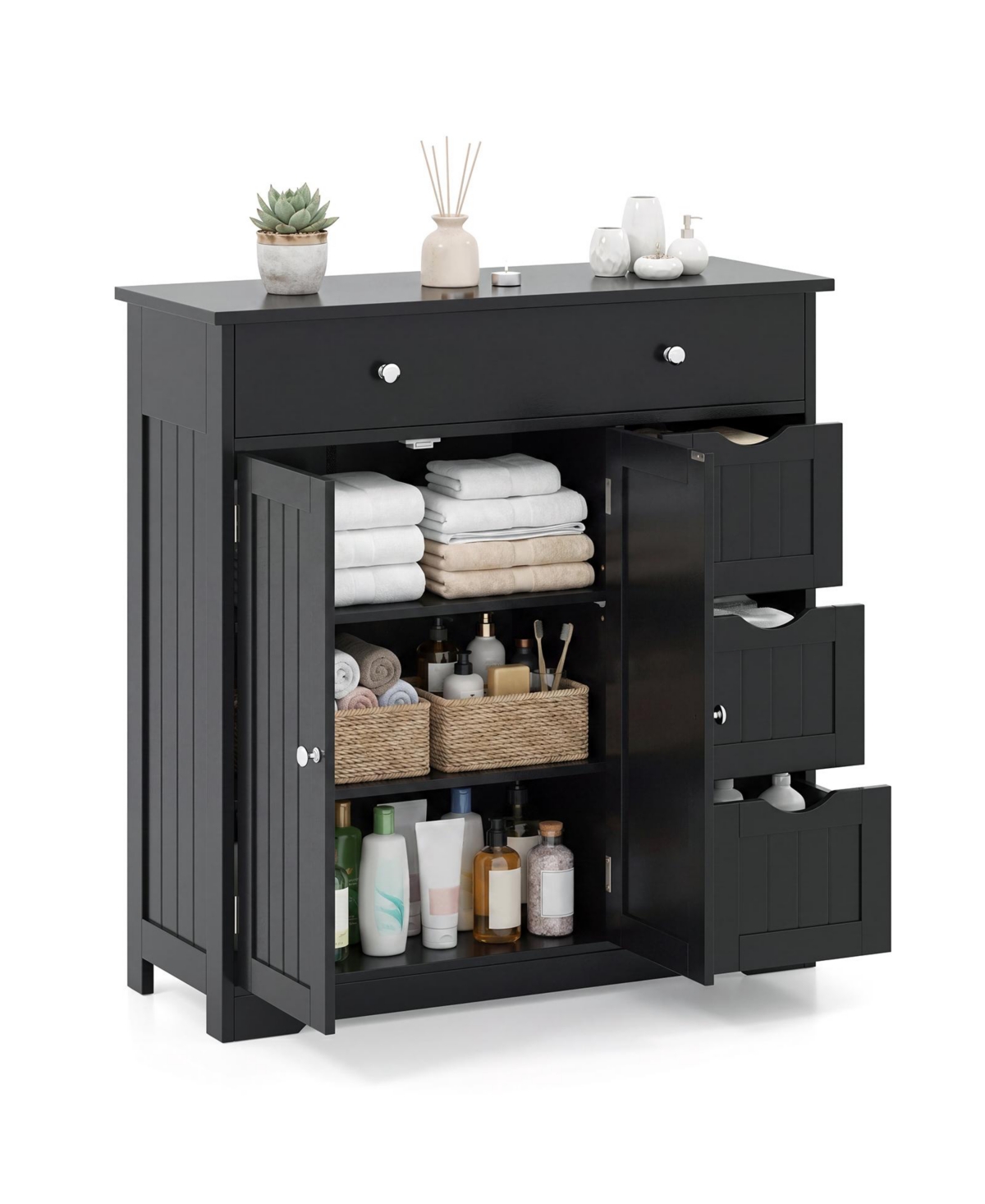 Click here for Gymax Bathroom Floor Cabinet Storage Cabinet with... prices