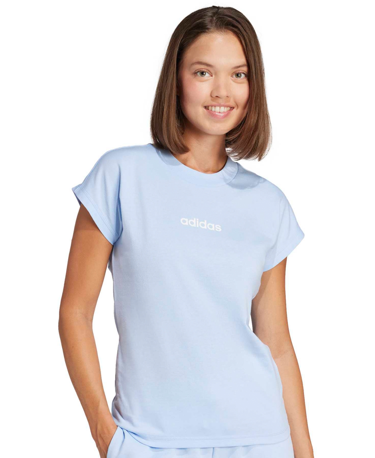 Click here for adidas Womens Essentials Linear Cotton T-Shirt - G... prices