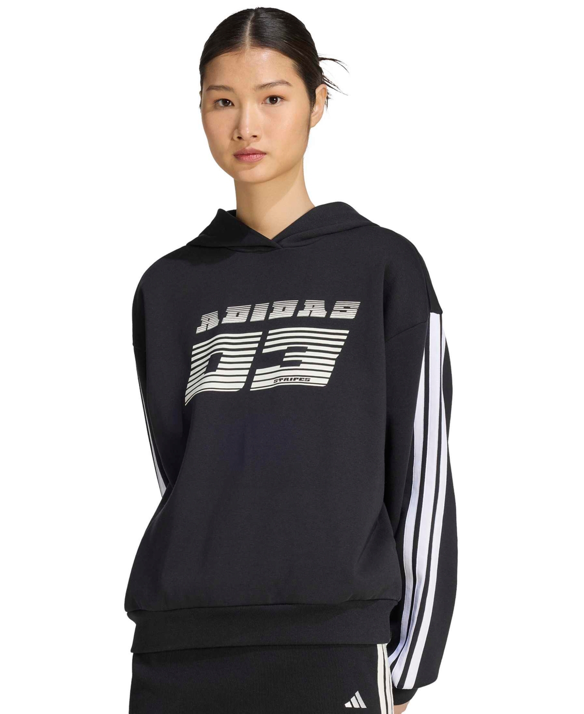 Click here for adidas Womens Seasonal Essentials Racing Hooded Sw... prices