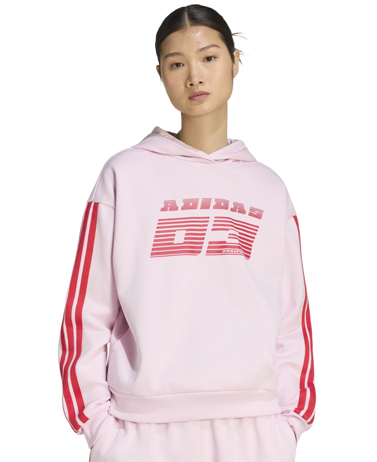 Click here for adidas Womens Seasonal Essentials Racing Hooded Sw... prices